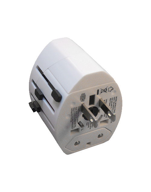 International Plug Adapter with 2 USB ports (#149) – En Route Travelware